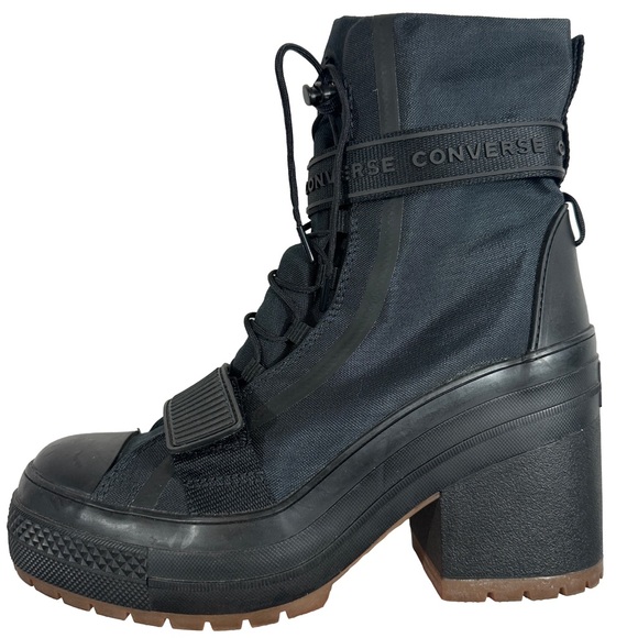 Converse | Shoes | Converse Gr82 Black Heeled Bootie Ankle Boot Block ...